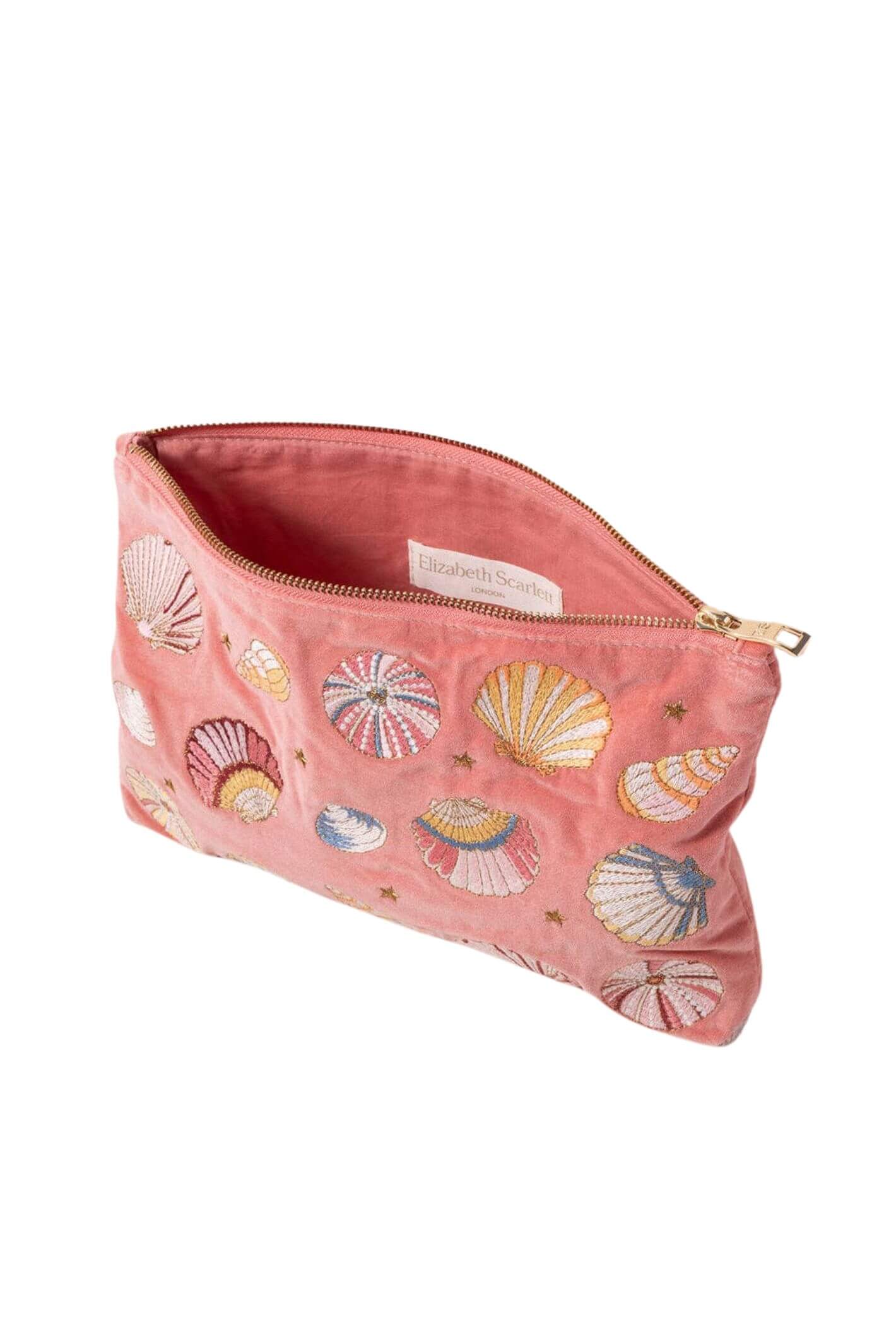 Elizabeth Scarlett Coral Seashell Everyday Velvet Pouch – Experience Boutique