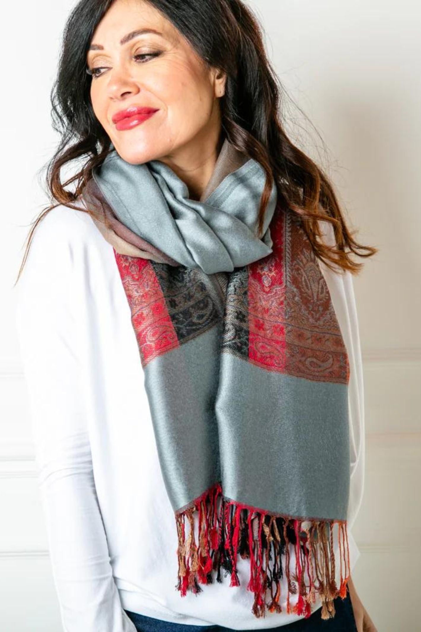 Pewter Grey Silky Seville Pashmina – Experience Boutique