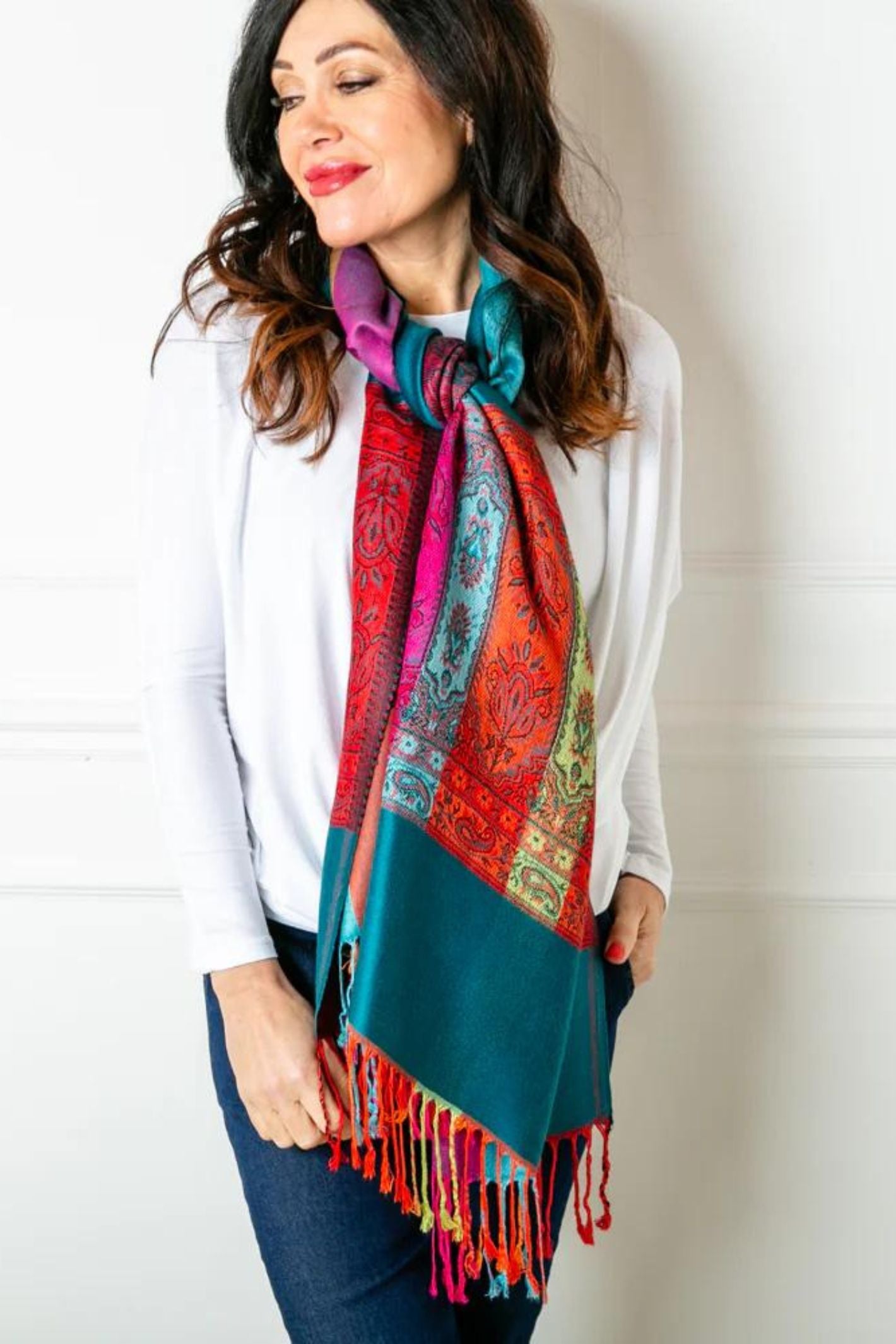 Teal Silky Seville Pashmina – Experience Boutique
