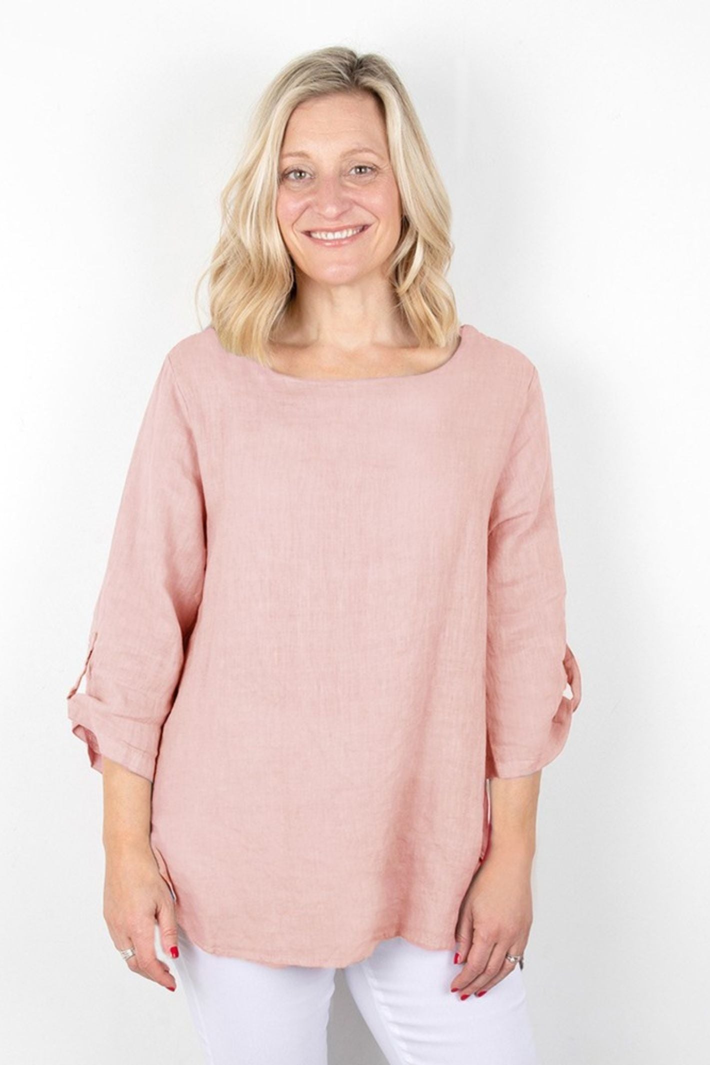 Amazing Woman Light Pink Elena Linen Top – Experience Boutique