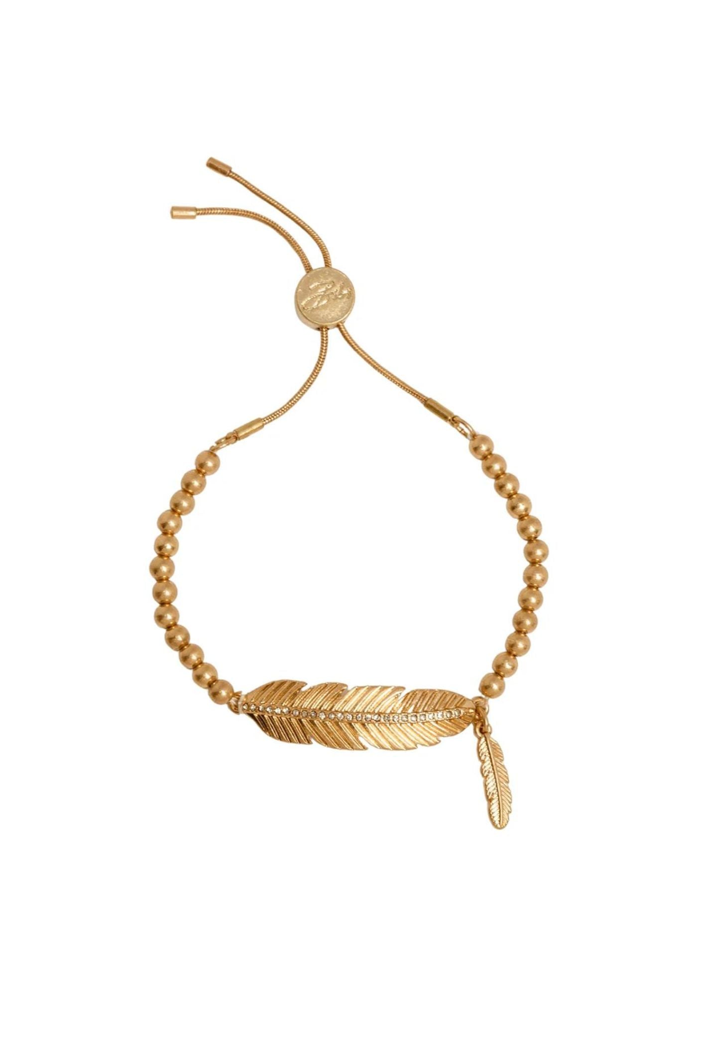 Bibi Bijoux Gold Pave Feather Bracelet – Experience Boutique