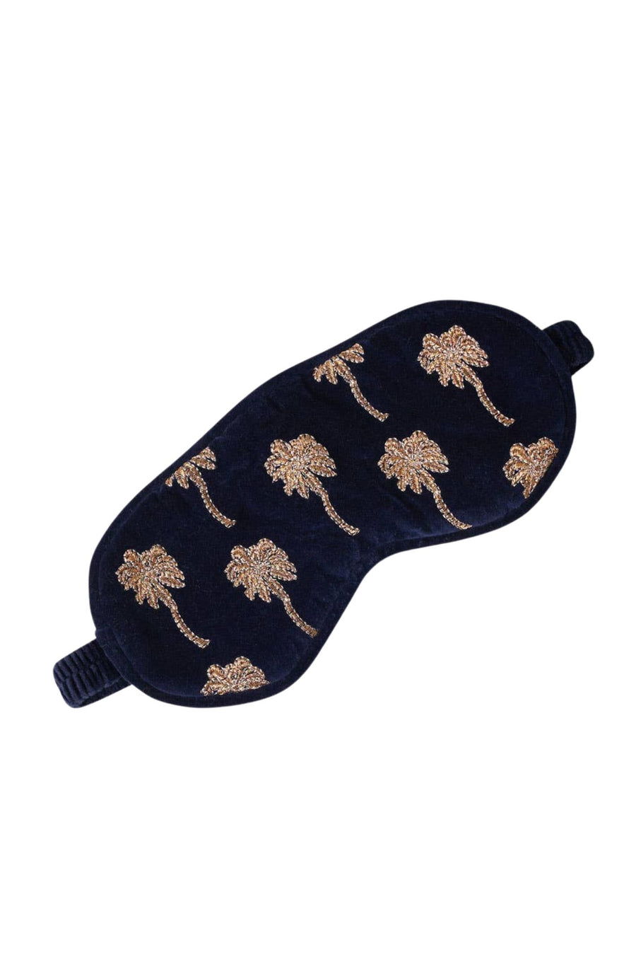 Elizabeth Scarlett Navy Gold Palm Velvet Eye Mask – Experience Boutique