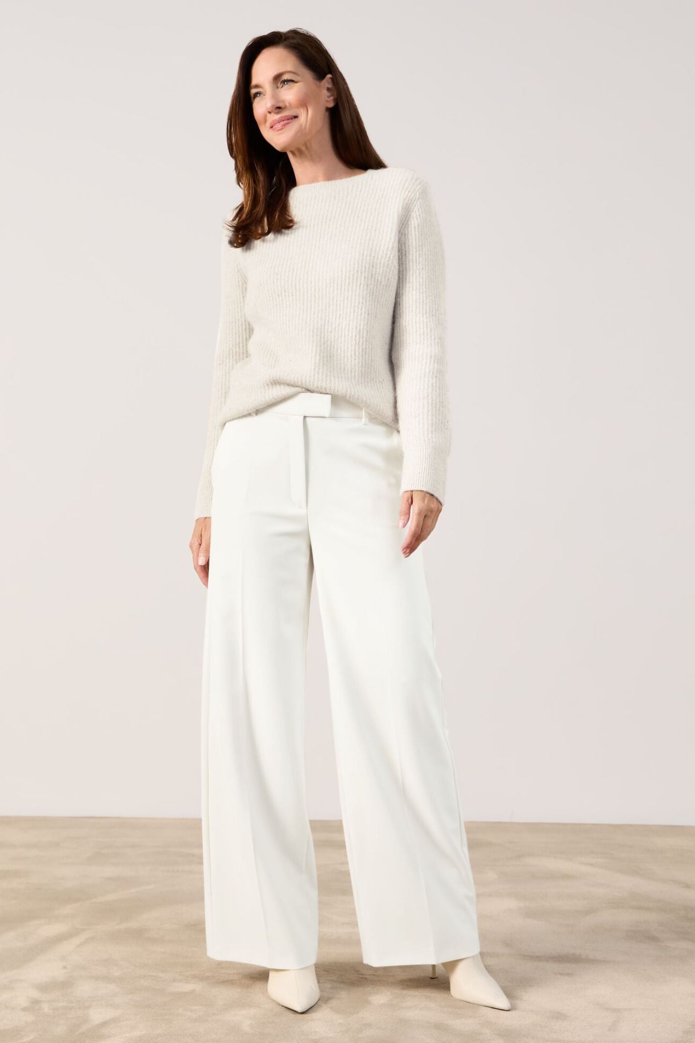 Gerry Weber Whisper Cream Wide Leg Trousers 420046 – Experience Boutique