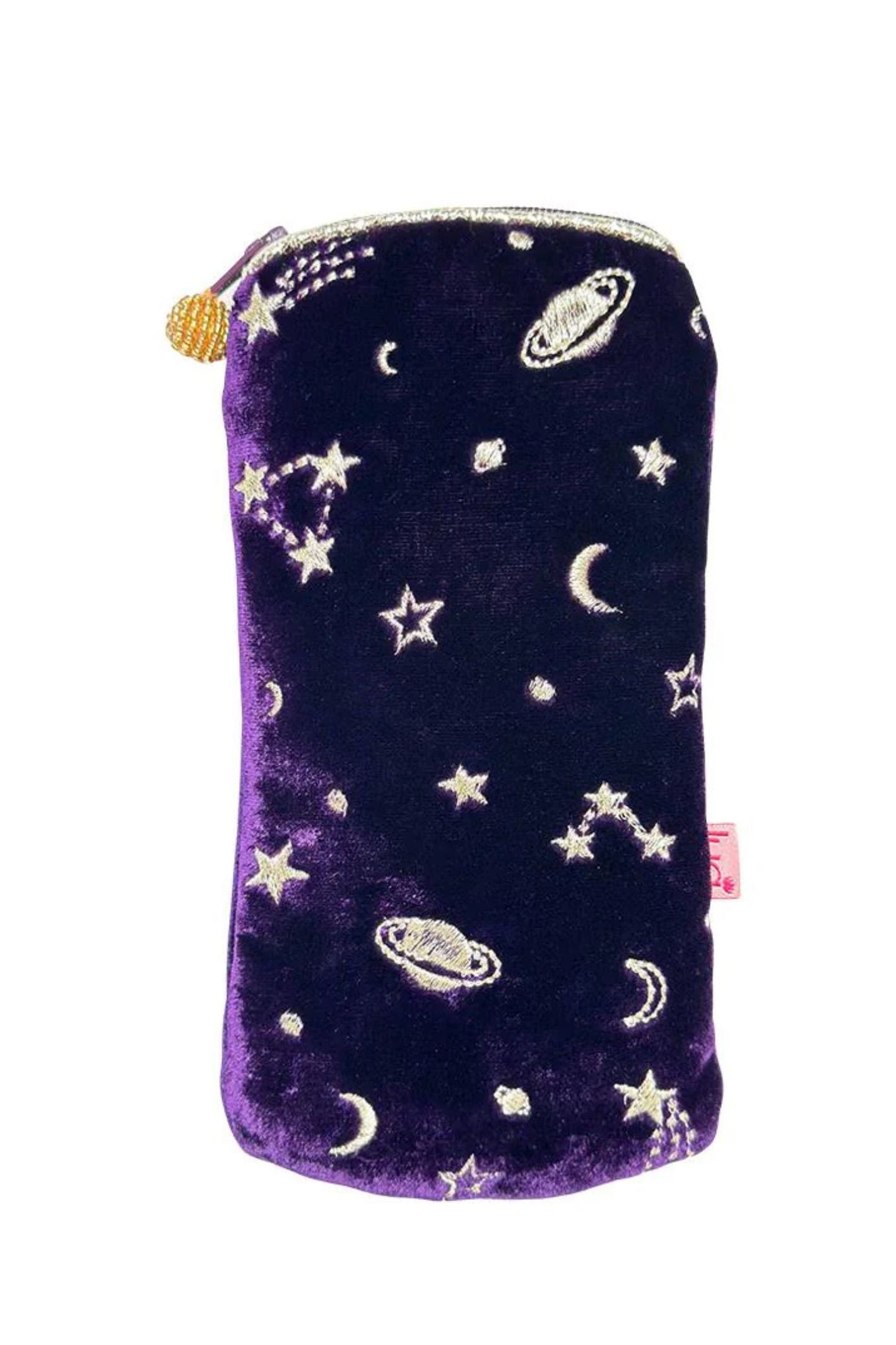 Lua Purple Space Embroidered Zipped Velvet Glasses Case – Experience ...