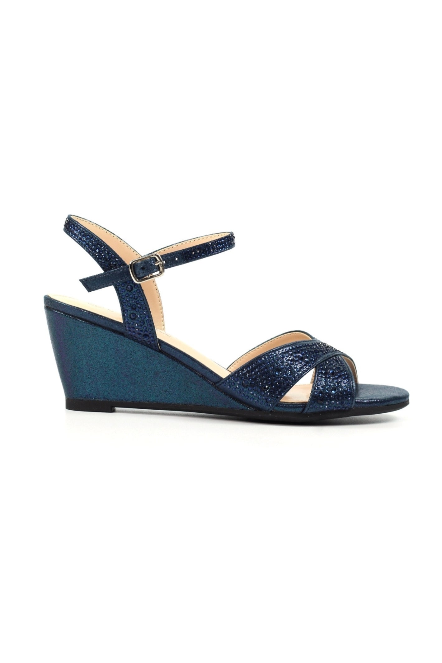 Lunar Jordana Navy Blue Wedge Sandal FLJ002 – Experience Boutique