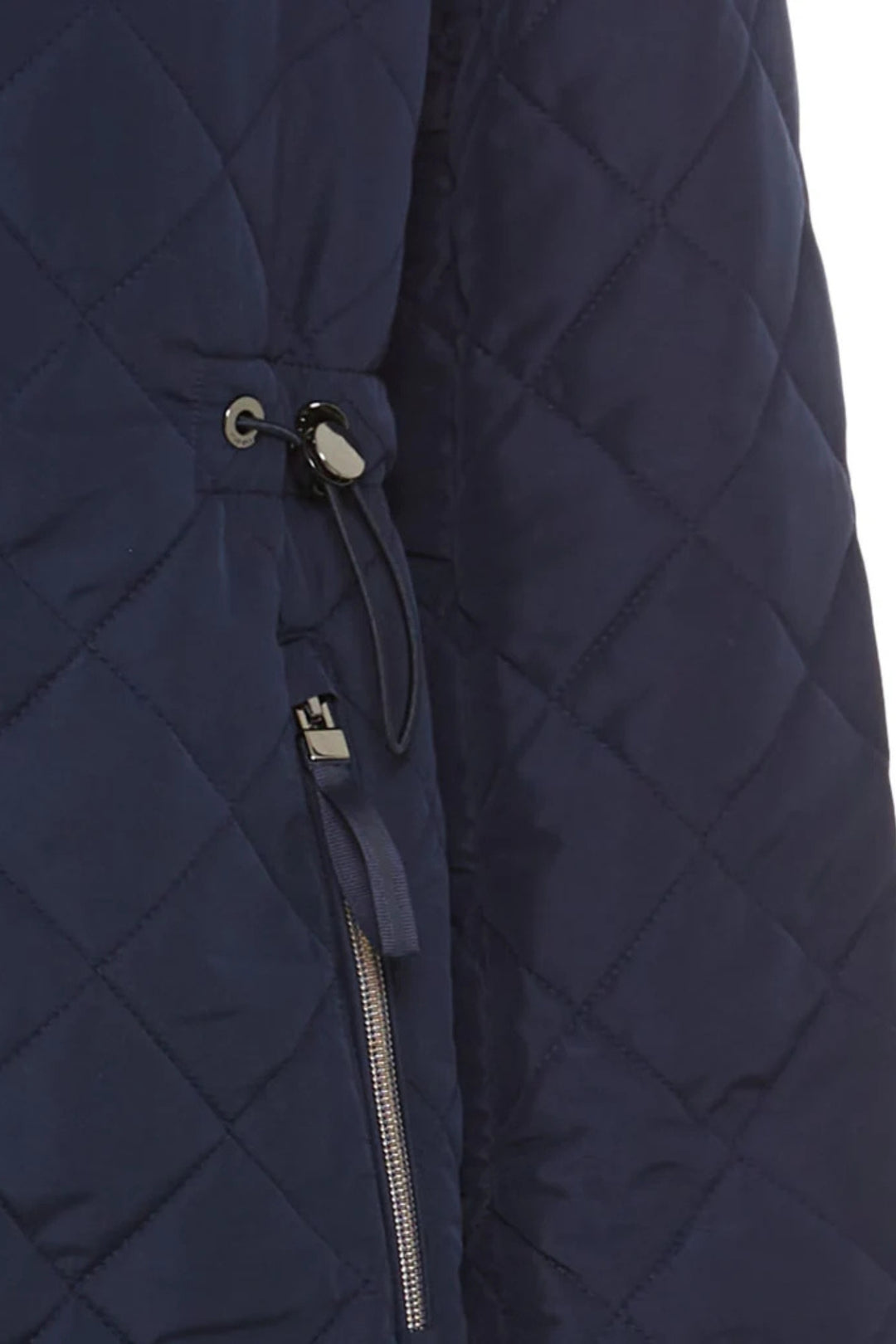 Olsen Navy Diamond Quilt Longline Coat 15101430 – Experience Boutique