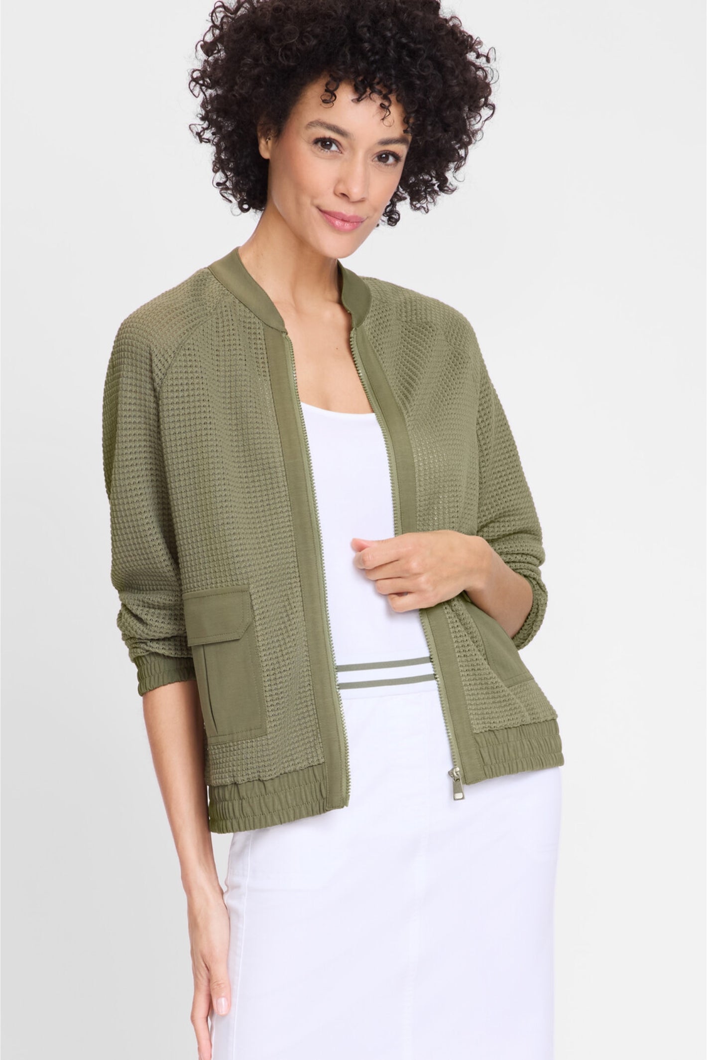 Olsen Olive Utility Lightweight Jacket 15001618 – Experience Boutique