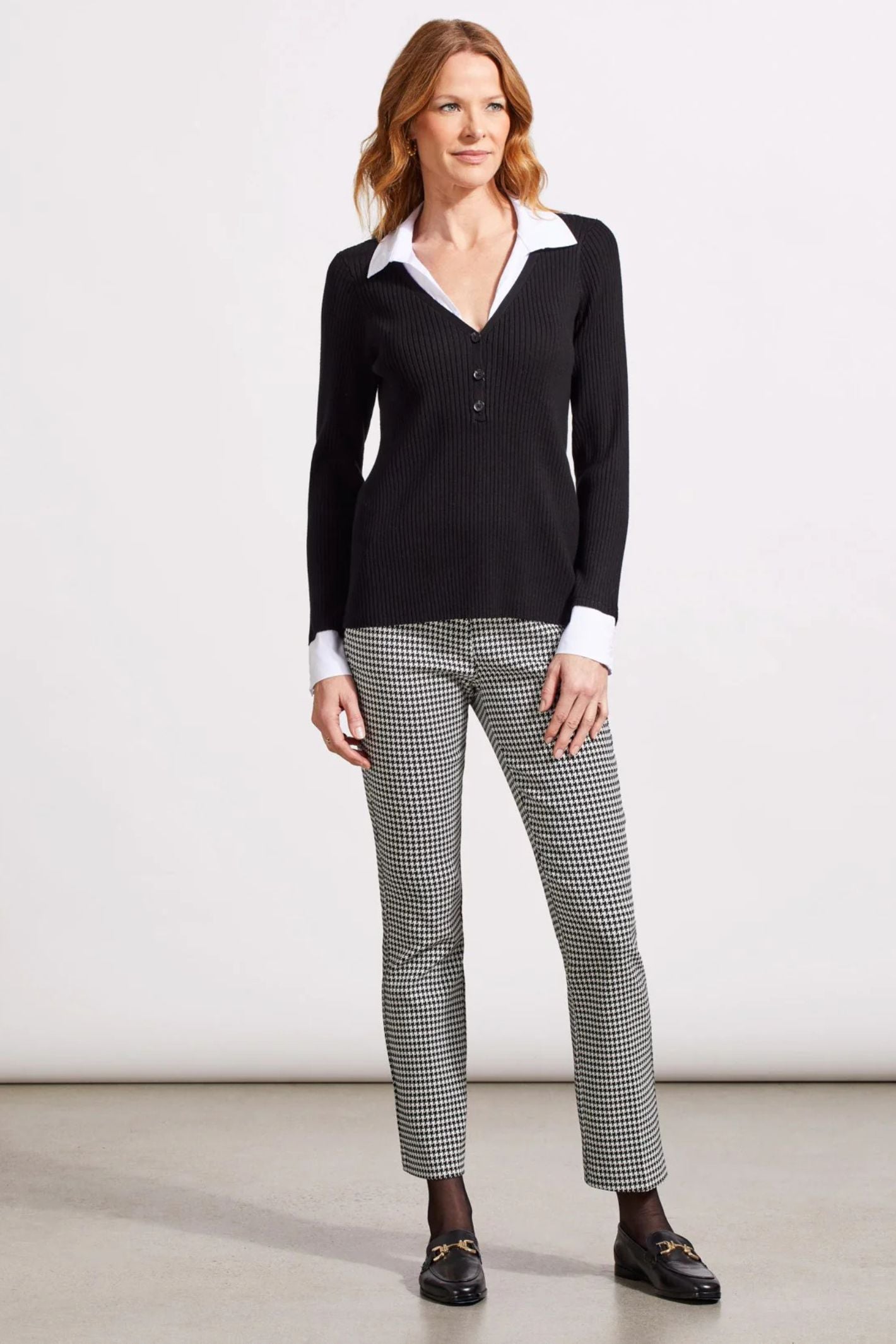 Tribal 1997O Black Henry Fooler Collared Sweater – Experience Boutique