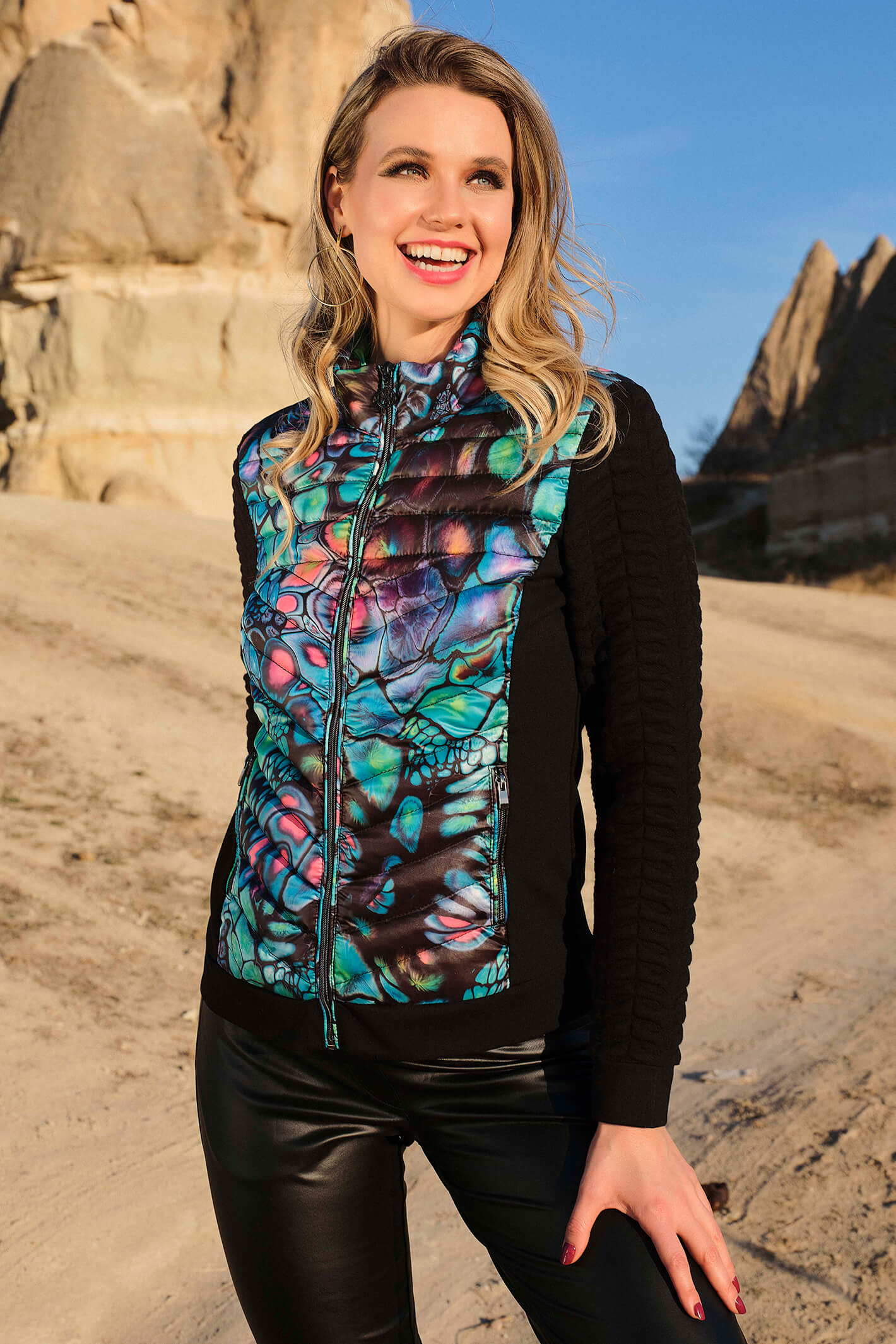 Dolcezza 73827 Black Green Maria Brookes Padded Jacket – Experience ...