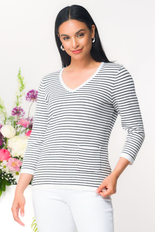 Elena Wang EW36341 Monochrome Intricate Knit Jumper – Experience Boutique