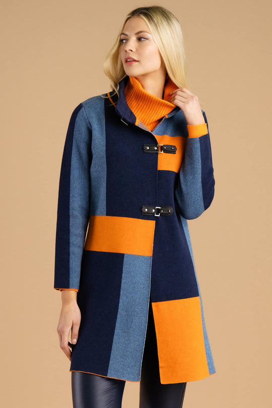 Marble Fashion 6364 211 Blue Long Cardigan Jacket – Experience Boutique