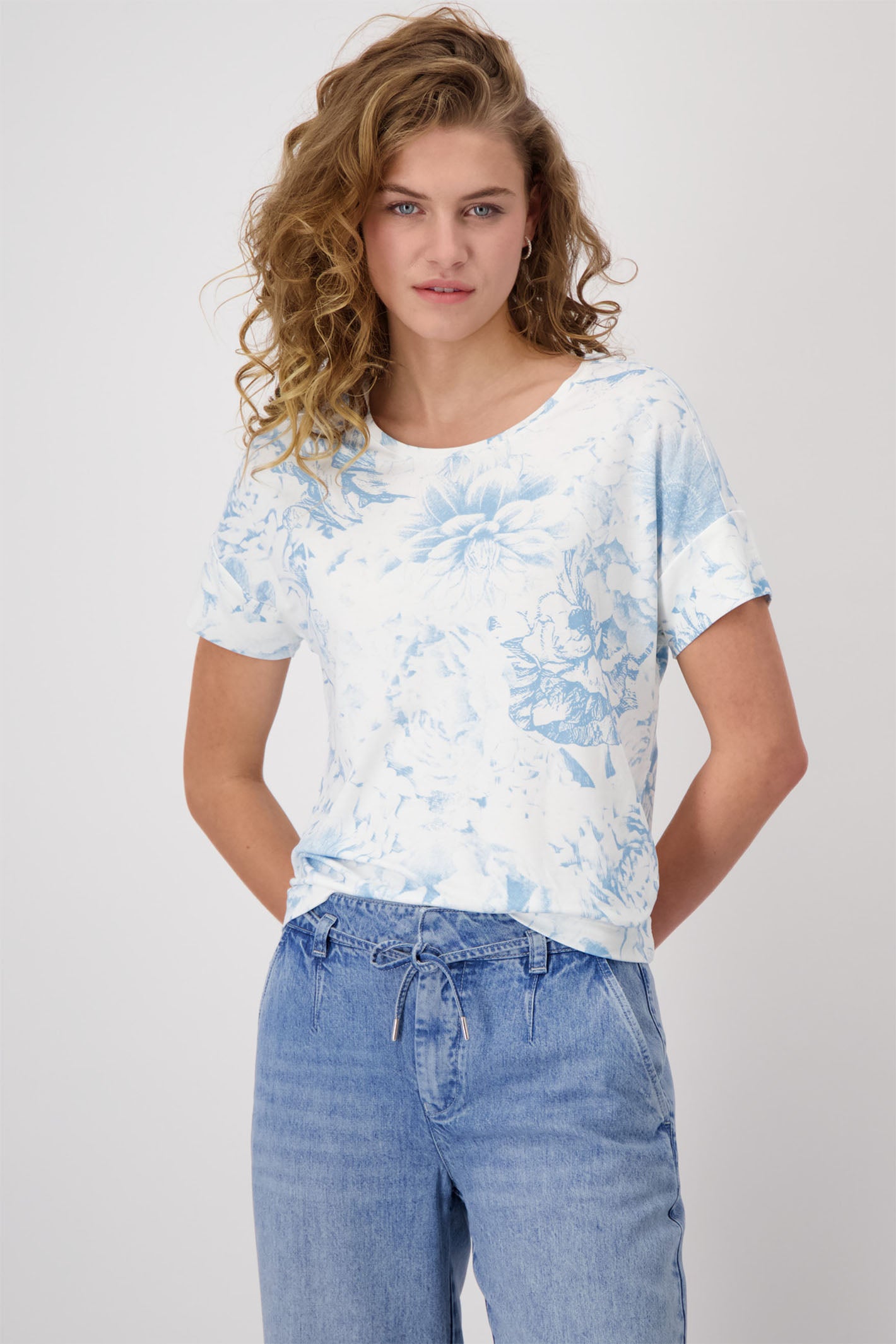 Monari Spring Water Print Short Sleeve T-Shirt 409173 – Experience Boutique