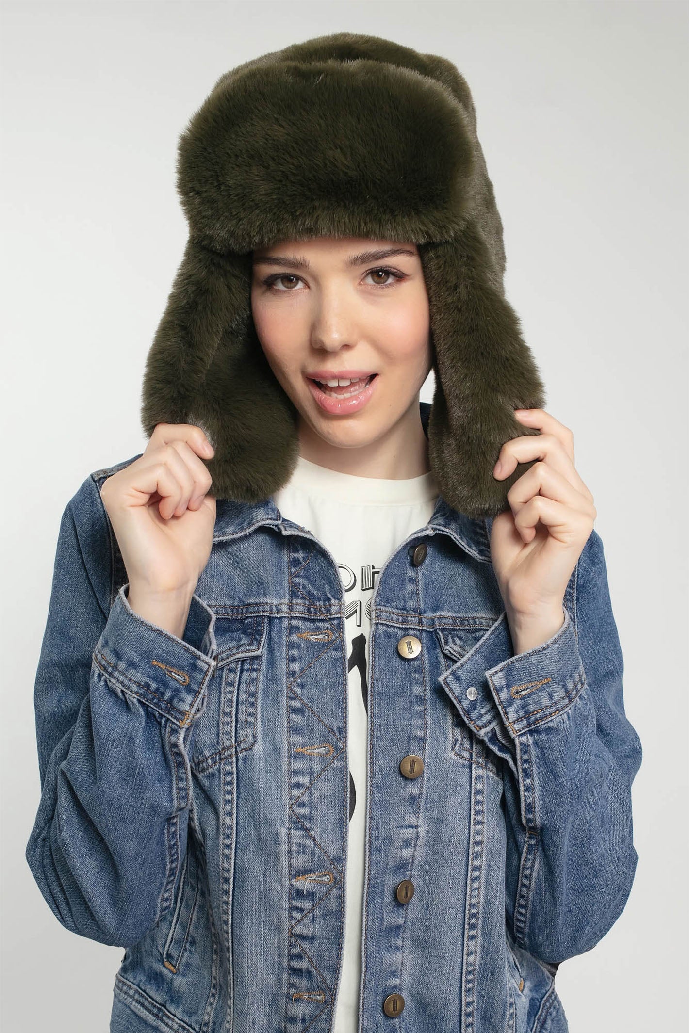 Nooki Billie Olive Green Faux Fur Trapper Hat – Experience Boutique