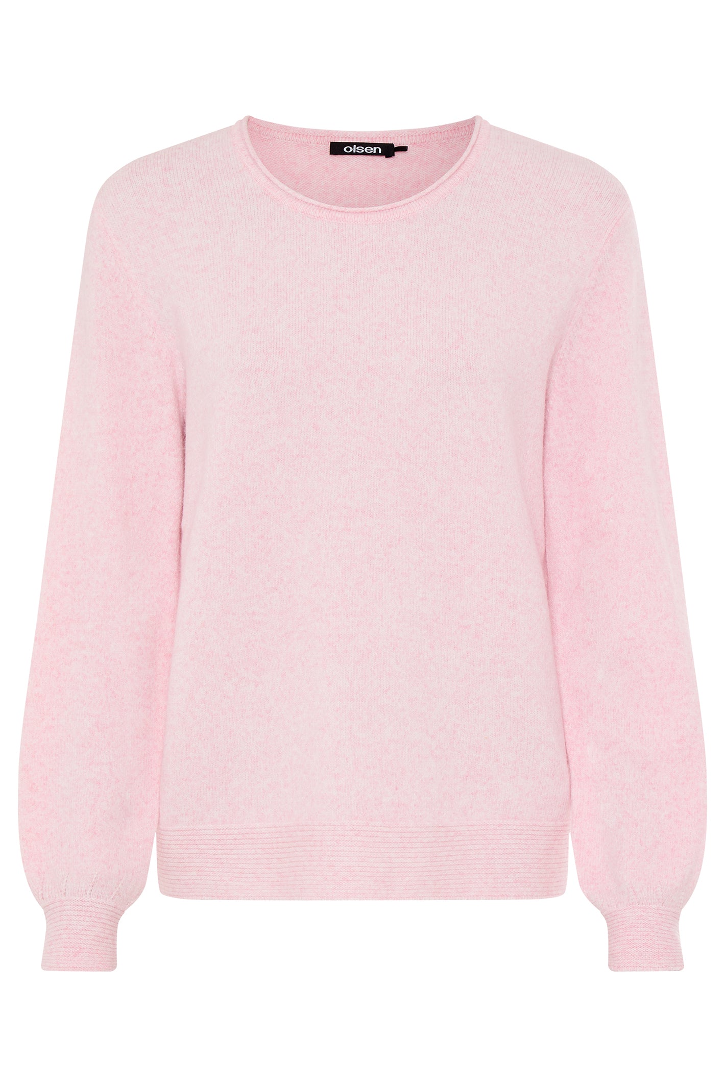 Olsen 11000585 Parfait Pink Melange Round Neck Jumper – Experience Boutique