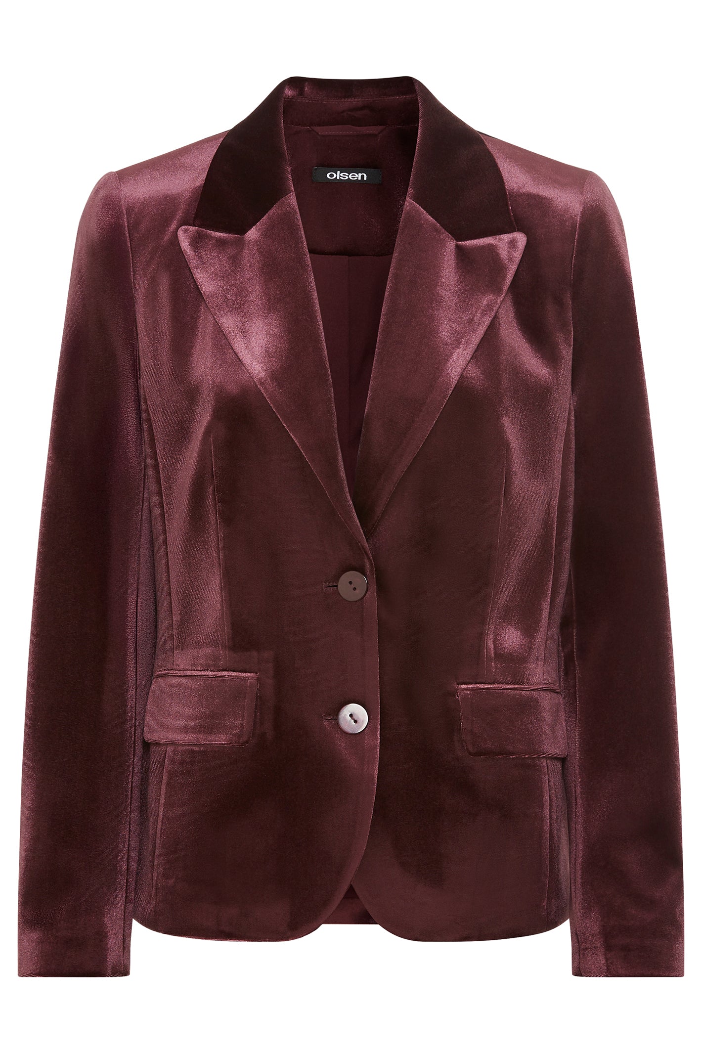 Olsen 15001653 Dark Wine Velvet Blazer Jacket – Experience Boutique