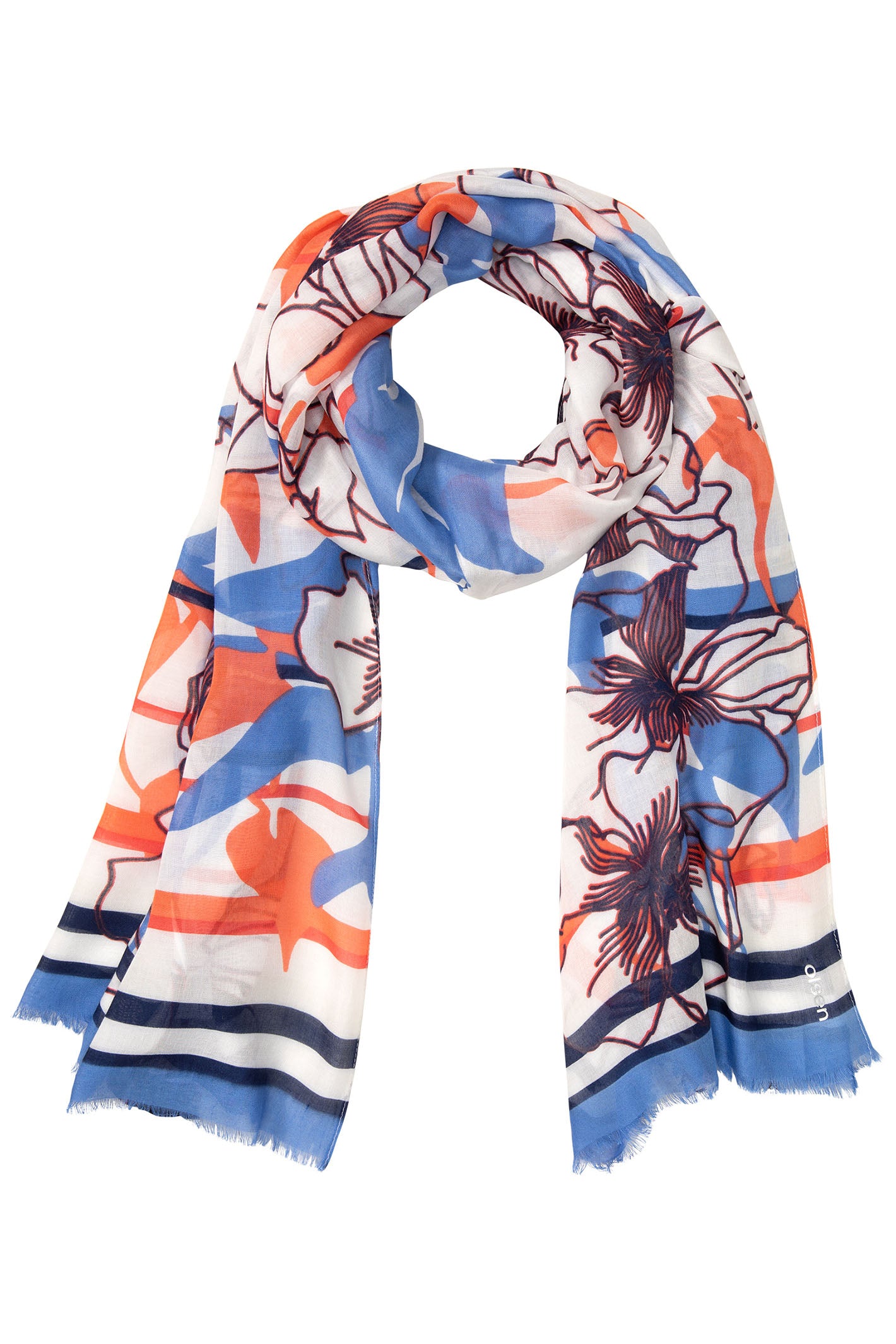 Olsen 18001896 Apricot Crush Floral Print Scarf – Experience Boutique