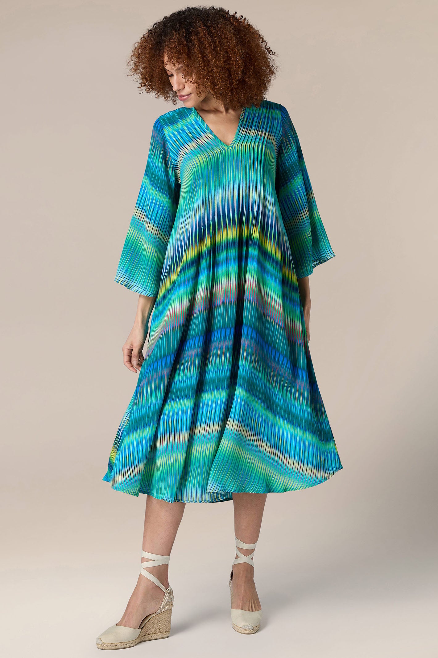 Sahara GRD5798-IZZM Turquoise Blue Zig Zag Print Dress – Experience ...