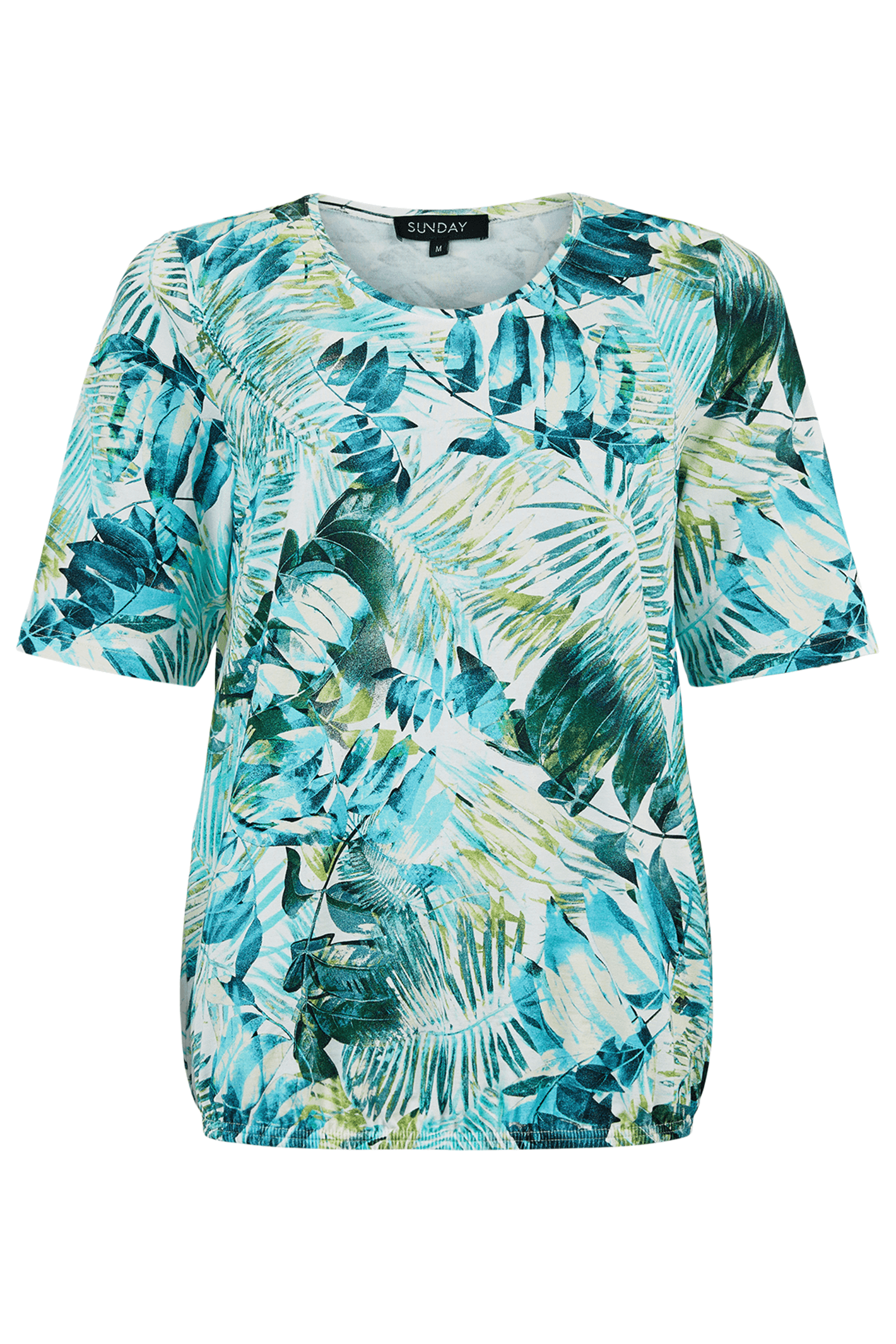 Sunday 6658 Blue Palm Print T-Shirt – Experience Boutique